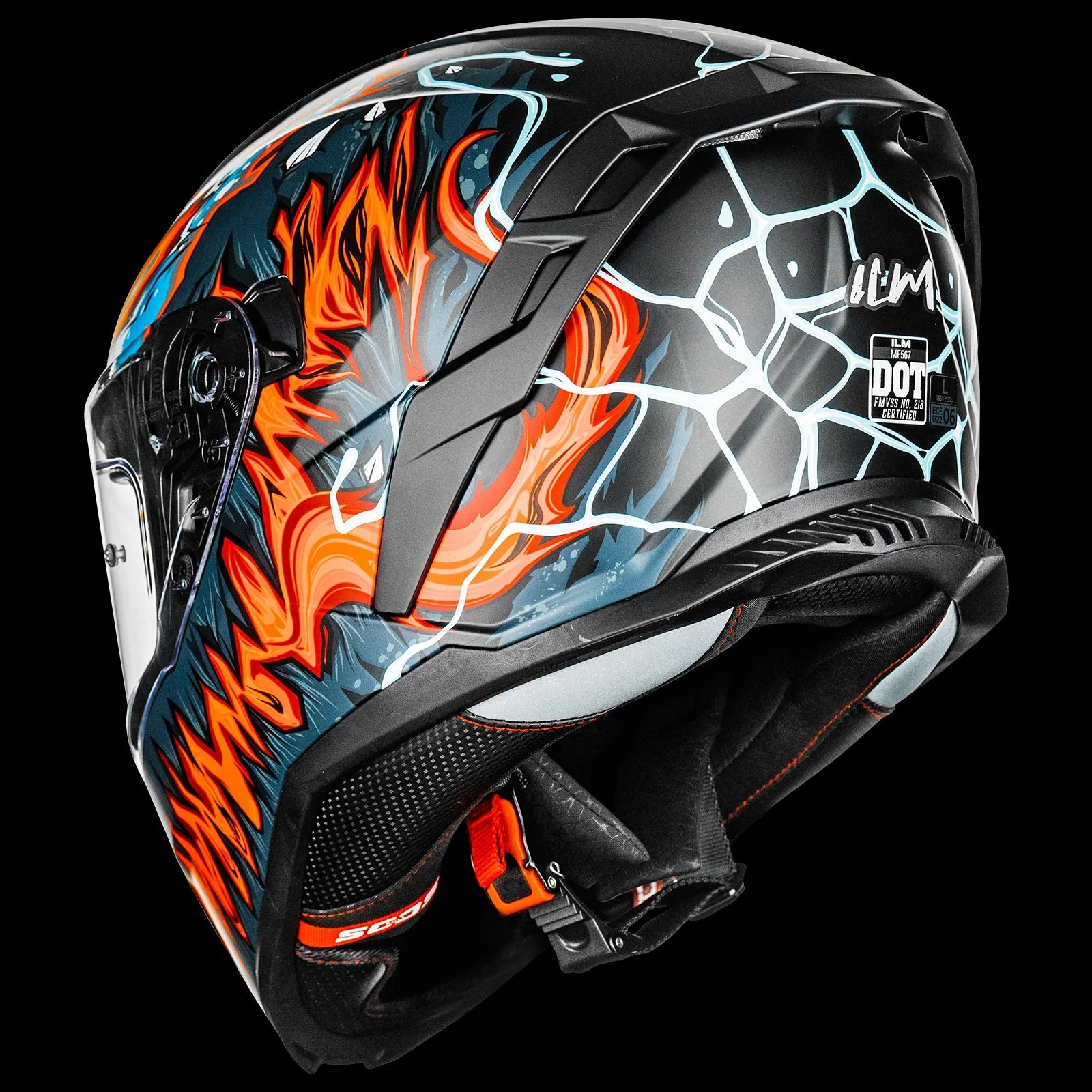 ILM Motorcycle Full Face Street Racing Helmet Model MF567