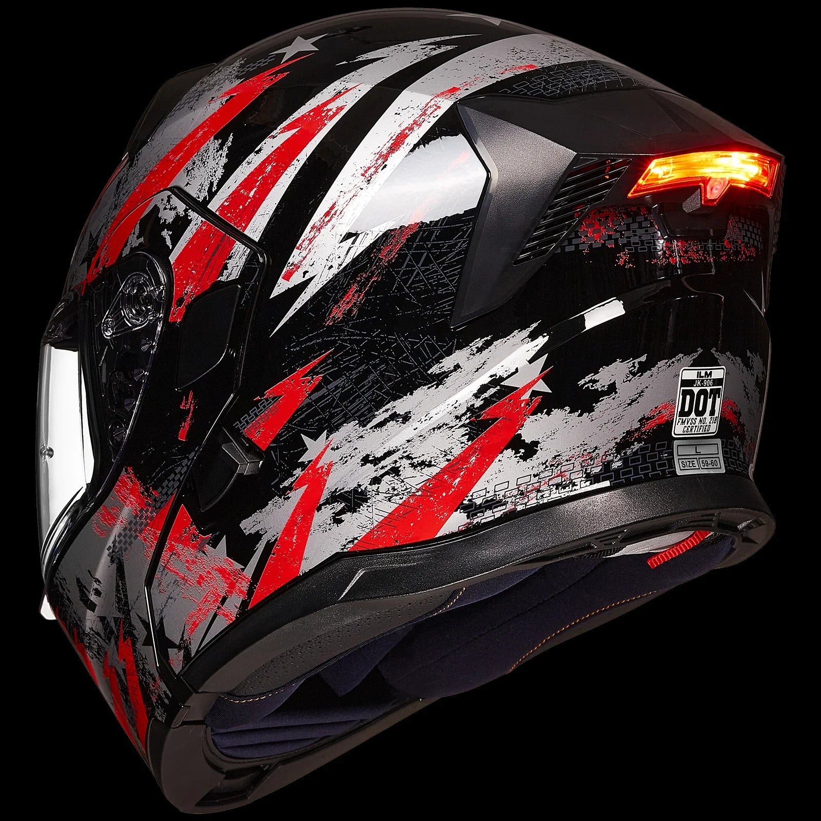 ILM Motorcycle Modular Full Face Helmet LED Tail Light Model 906L